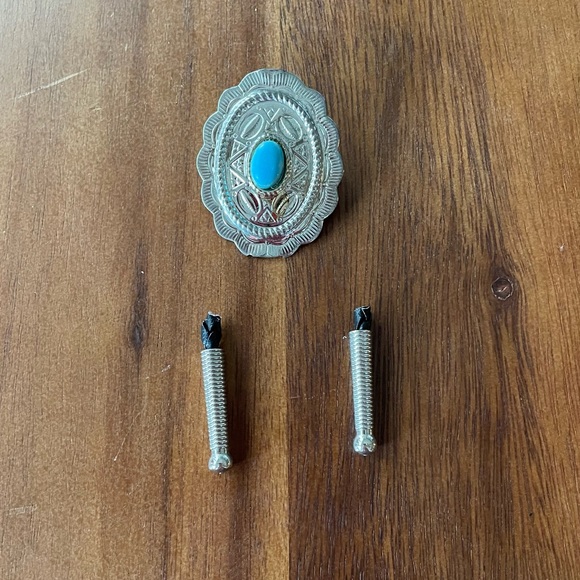 Source Unknown | Accessories | Vintage Silver Tone Metalturquoise Clasp ...